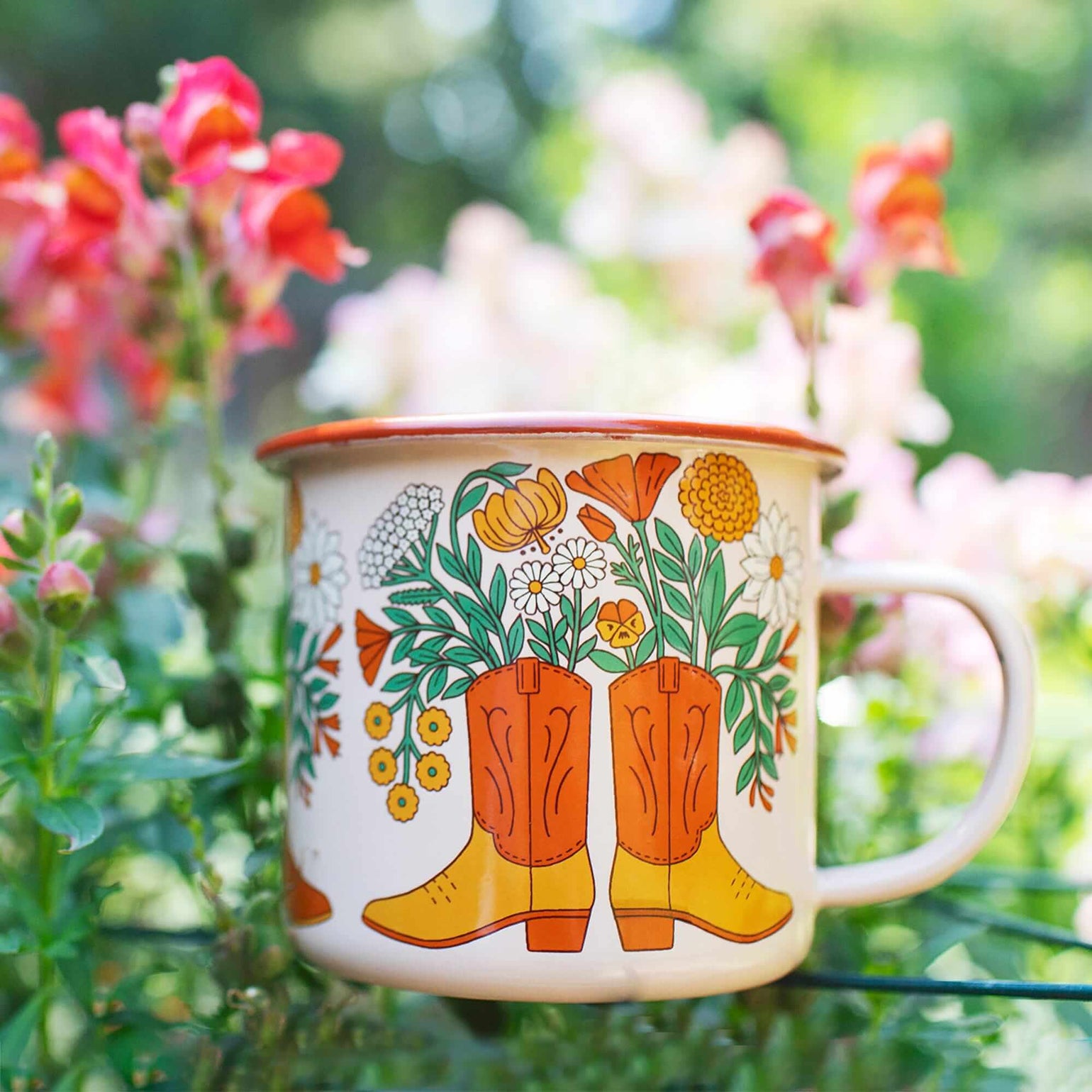 Western Bloom 16oz Enamel Mug | Trek Light